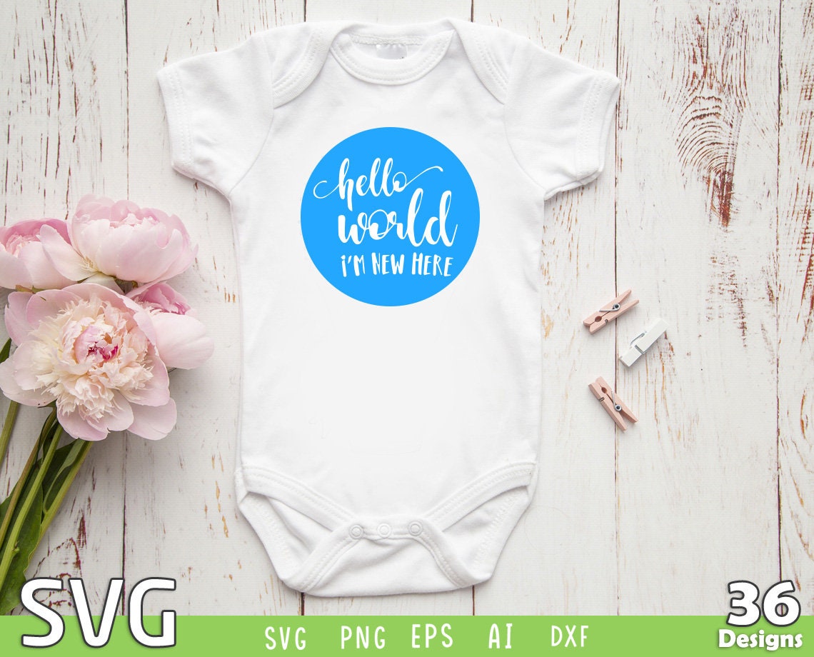 Hello World Bule SVG , Baby Svg , Commercial Use Svg , Baby Shower Svg ...