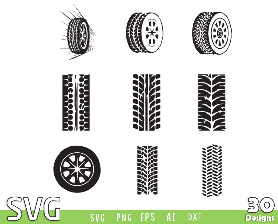 Tires SVG Svg Files for Cricut Tire Tracks Svgv Car - Etsy