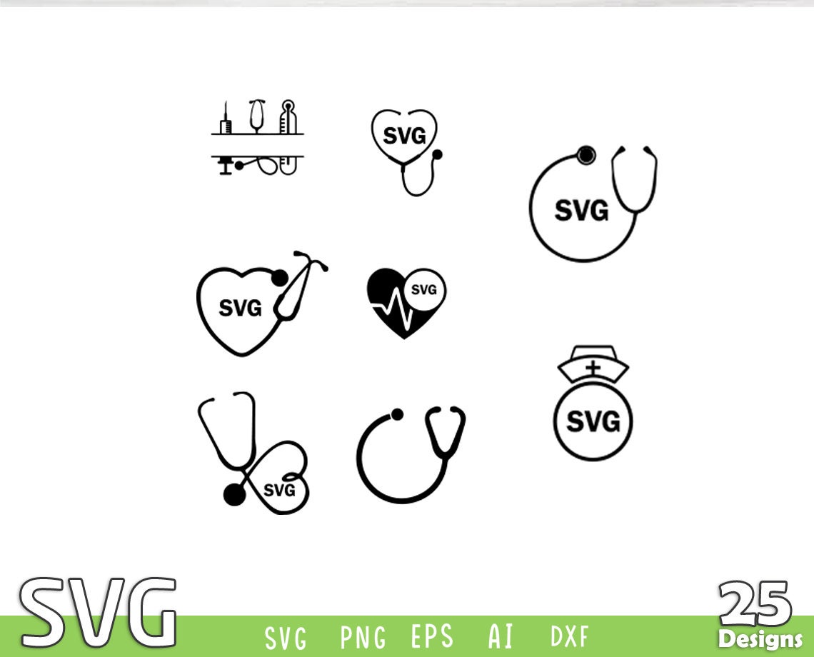 Nurse Monogram SVG , Heart Svg , Nurse Svg , Stethoscope Svg , Nurse ...