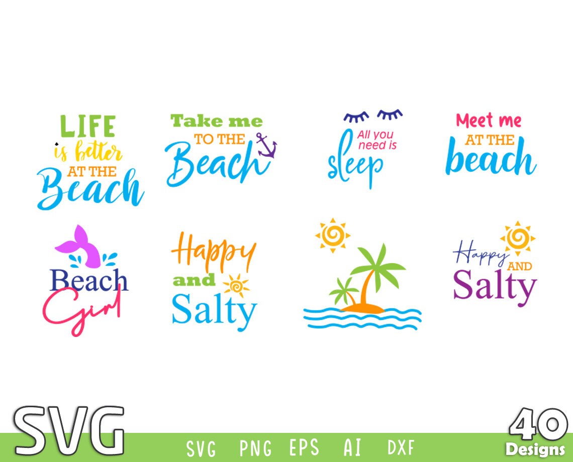 Beach SVG Svg Files for Cricut Vacation Svg Nautical Svg - Etsy
