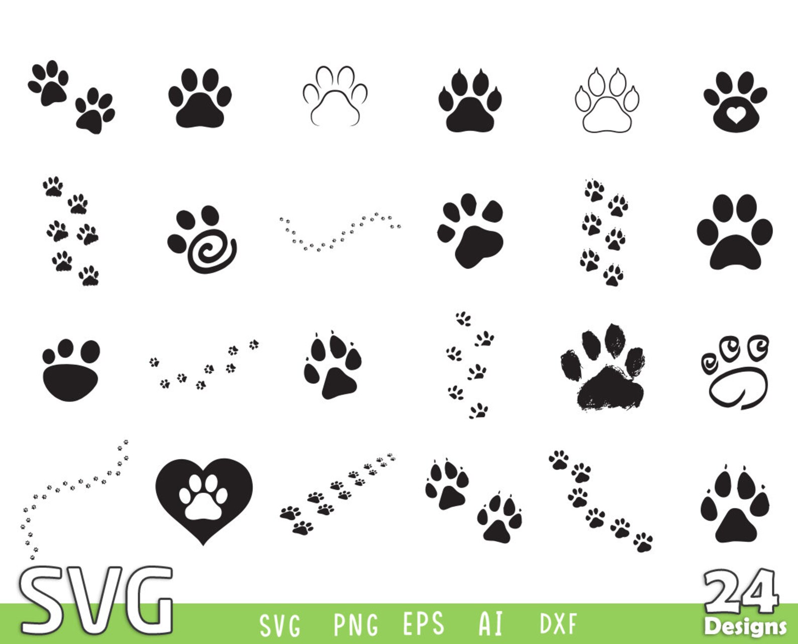 Paw Print SVG , Dog Mom , Silhouette , Cricut File , Heather Roberts ...