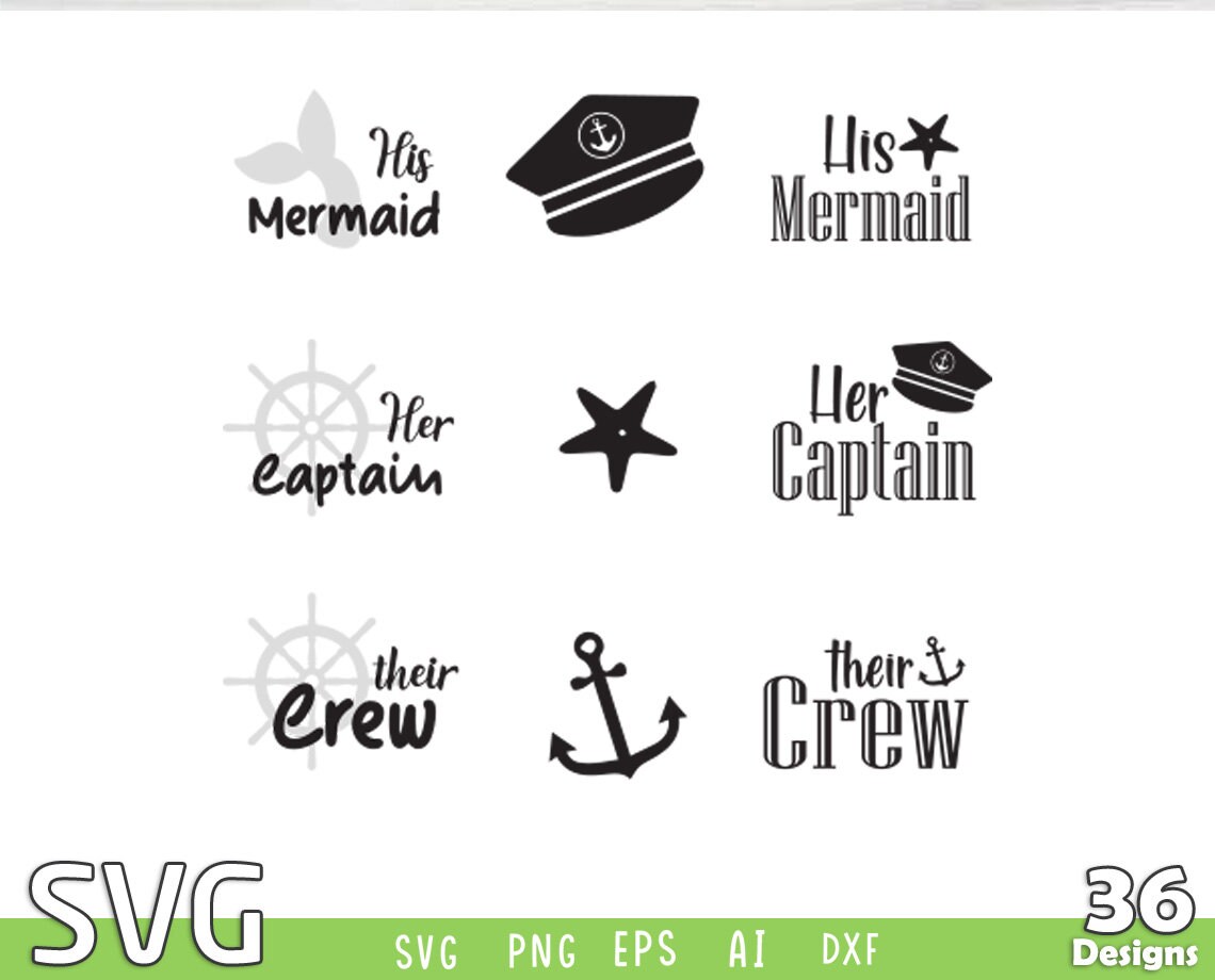 Her Captain SVG , Couples Shirts ,his and Hers ,svg Cutting File ...
