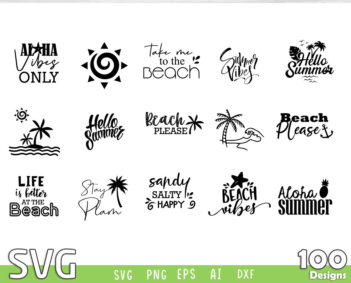 100 Summer SVG SVG Bundle Beach Svg Bundle Groovy Summer - Etsy