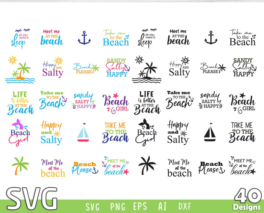 Beach Svg Seas The Day Cut Files For Cricut Printable Png Etsy | My XXX ...