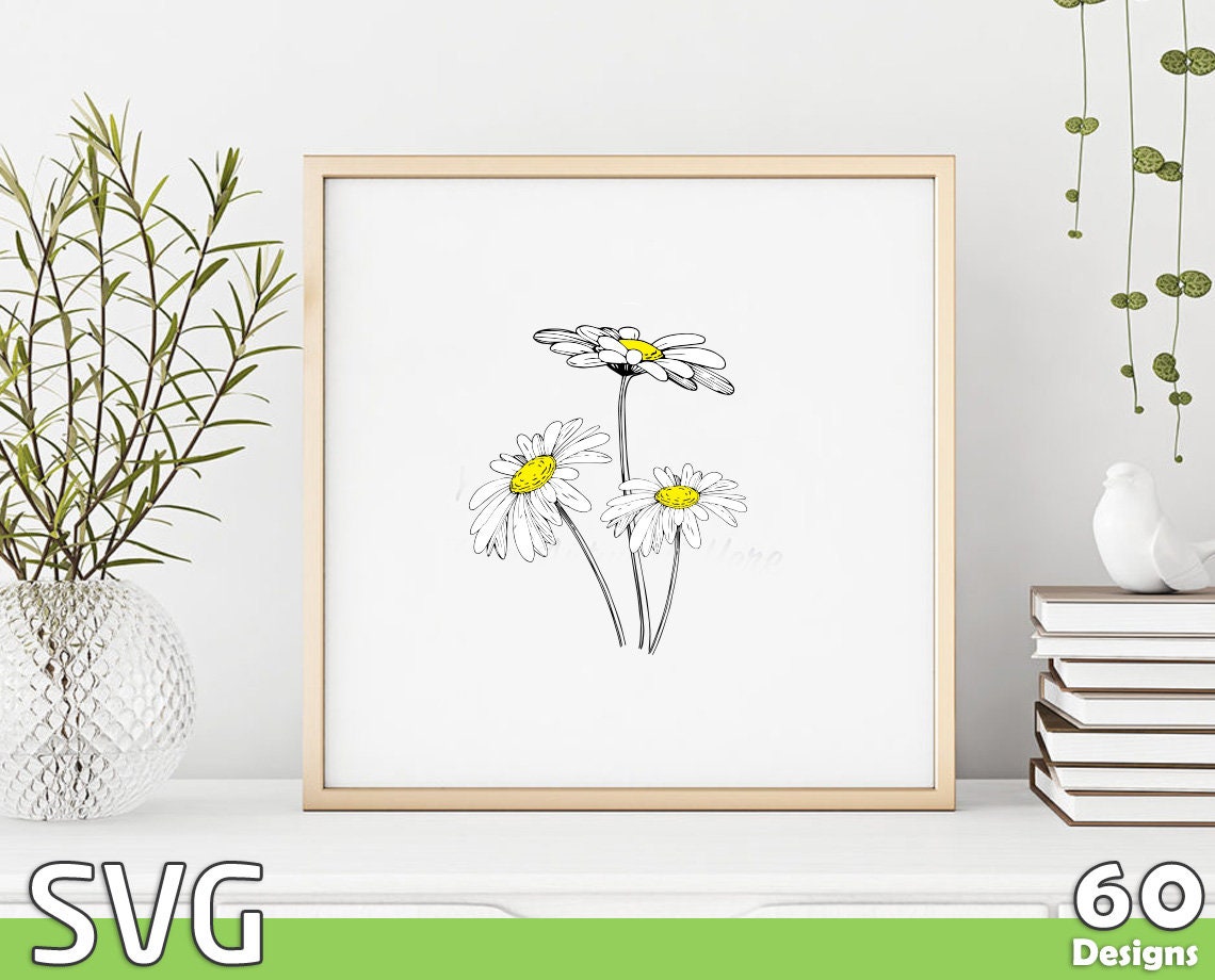 Daisy SVG , Flower Svg , Floral Svg , Nursery Name , Wildflower Svg ...