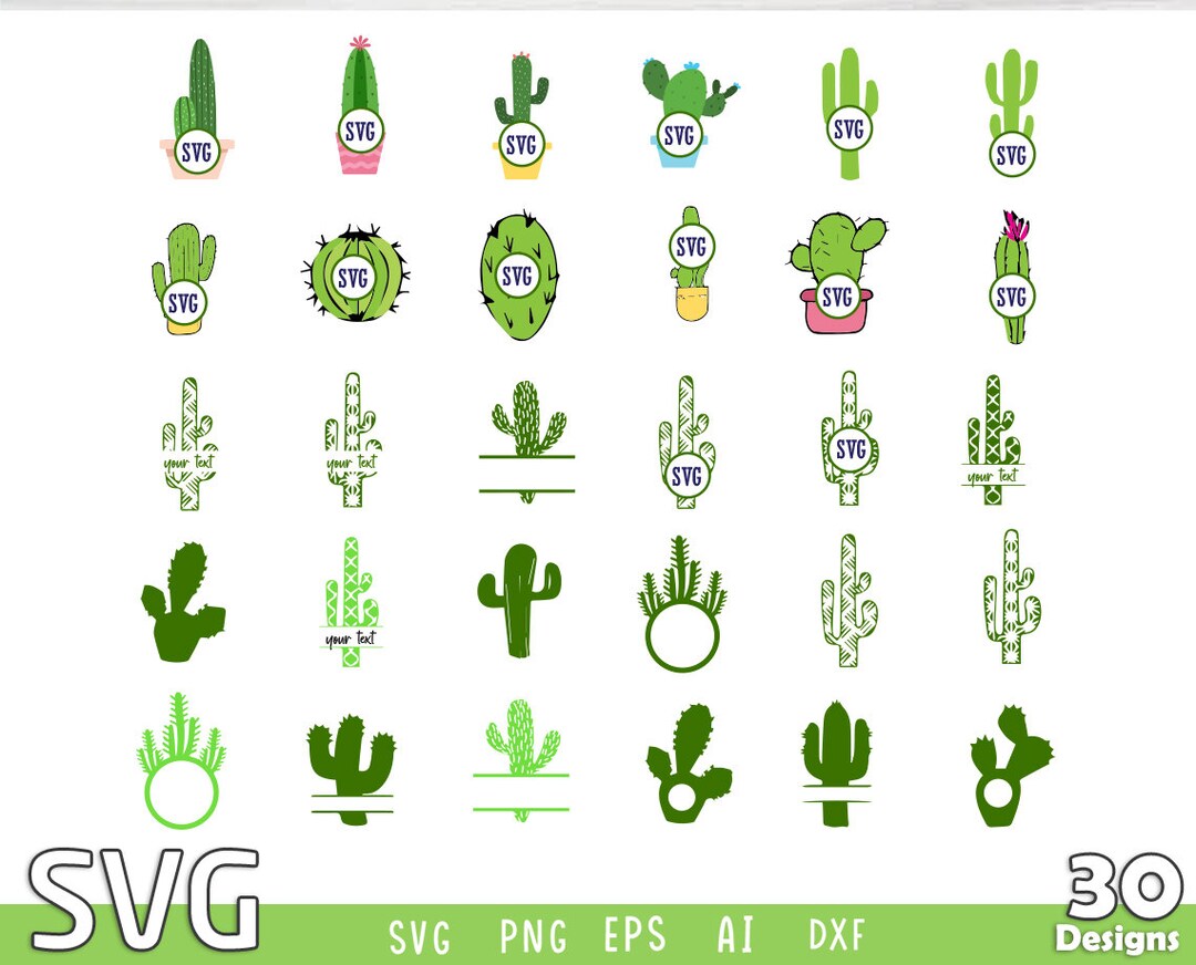 Cactus Monogram SVG , Cactus Svg , Plant Svg , Flamingo Print ...