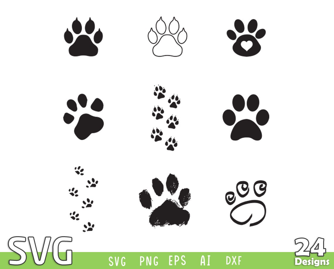 Paw Print SVG , Dog Mom , Silhouette , Cricut File , Heather Roberts ...