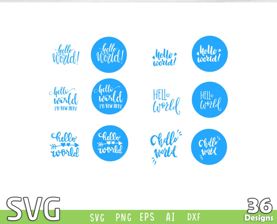 Hello World Bule SVG , Baby Svg , Commercial Use Svg , Baby Shower Svg ...