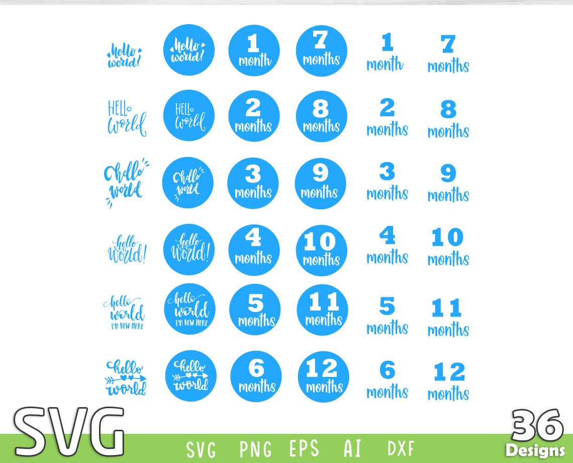 Hello World Bule SVG , Baby Svg , Commercial Use Svg , Baby Shower Svg ...