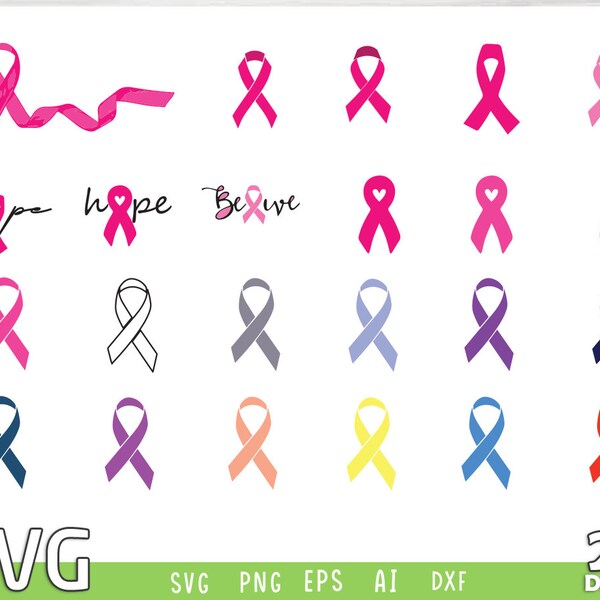 Cancer Ribbon Svg - Etsy