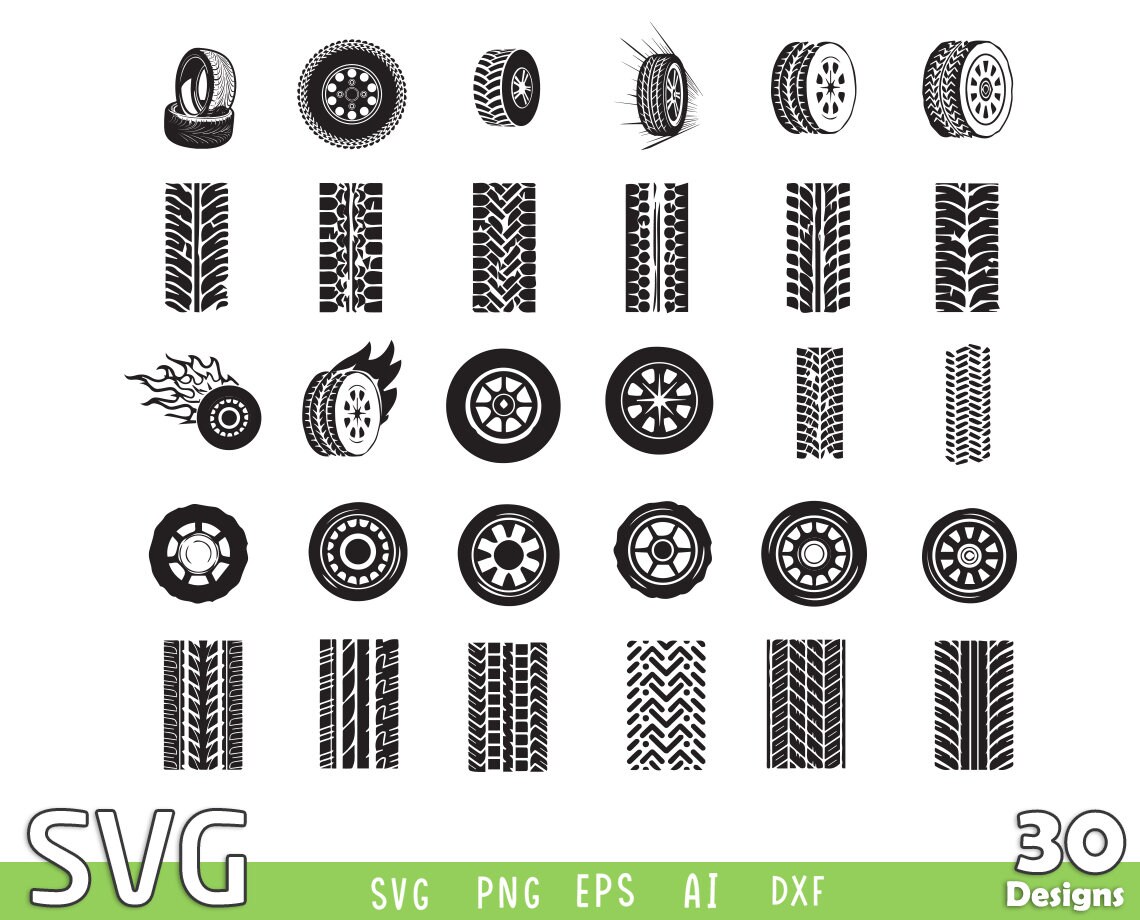 Tires SVG Svg Files for Cricut Tire Tracks Svgv Car - Etsy
