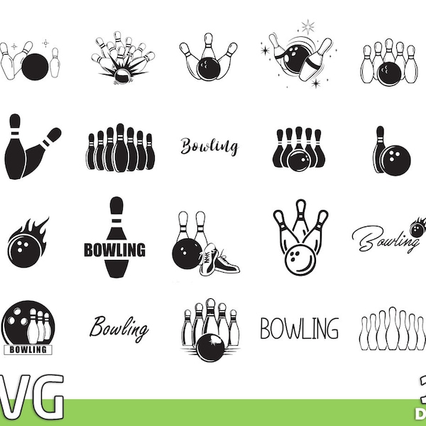 Bowling Svg - Etsy