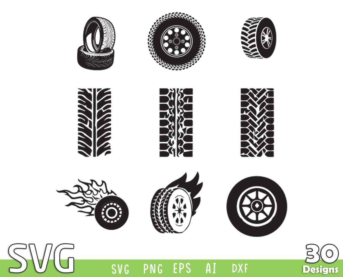 Tires SVG Svg Files for Cricut Tire Tracks Svgv Car - Etsy