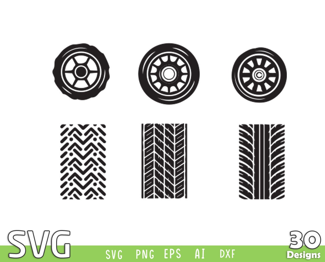 Tires SVG Svg Files for Cricut Tire Tracks Svgv Car - Etsy