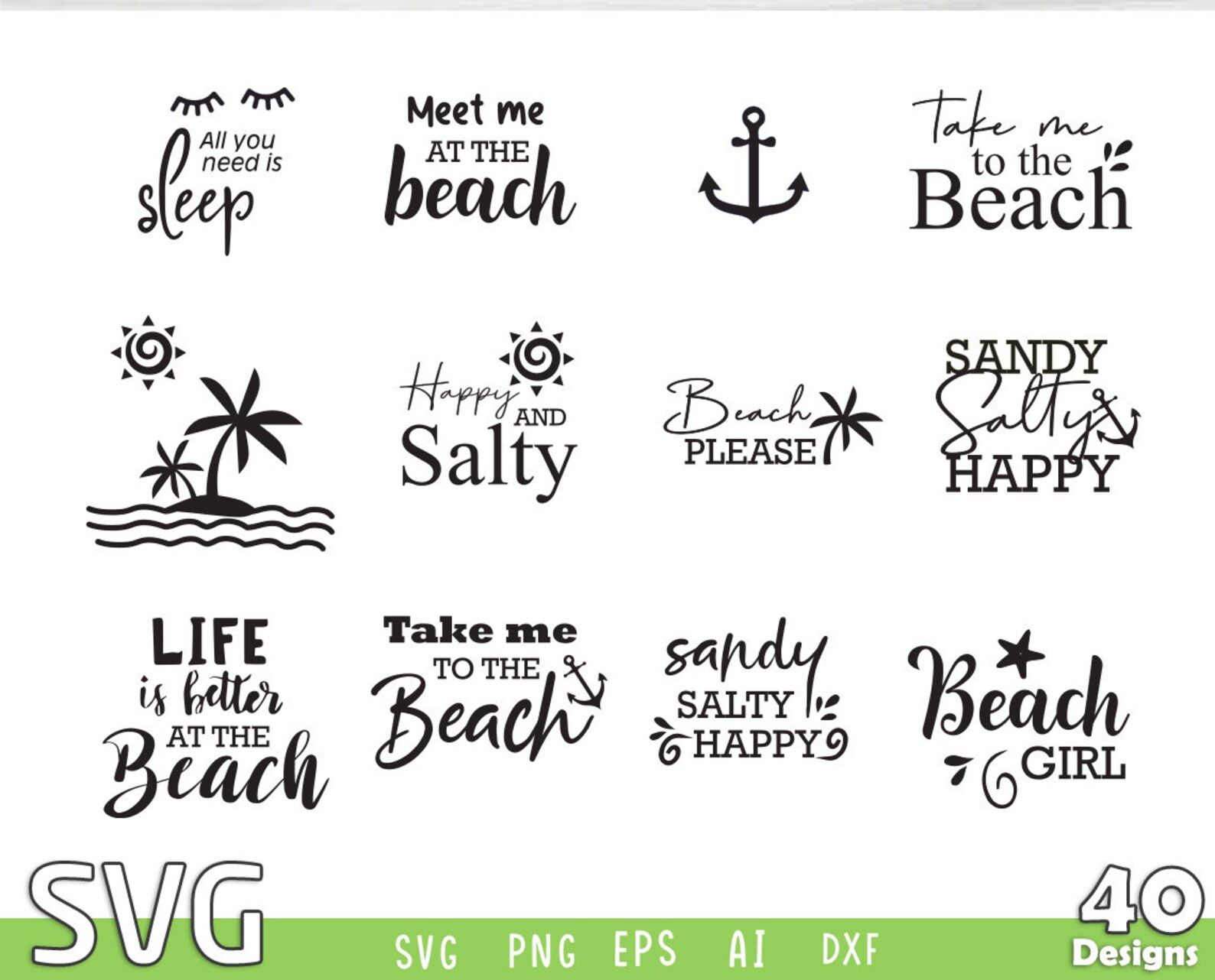 Beach SVG Svg Files for Cricut Vacation Svg Nautical Svg - Etsy