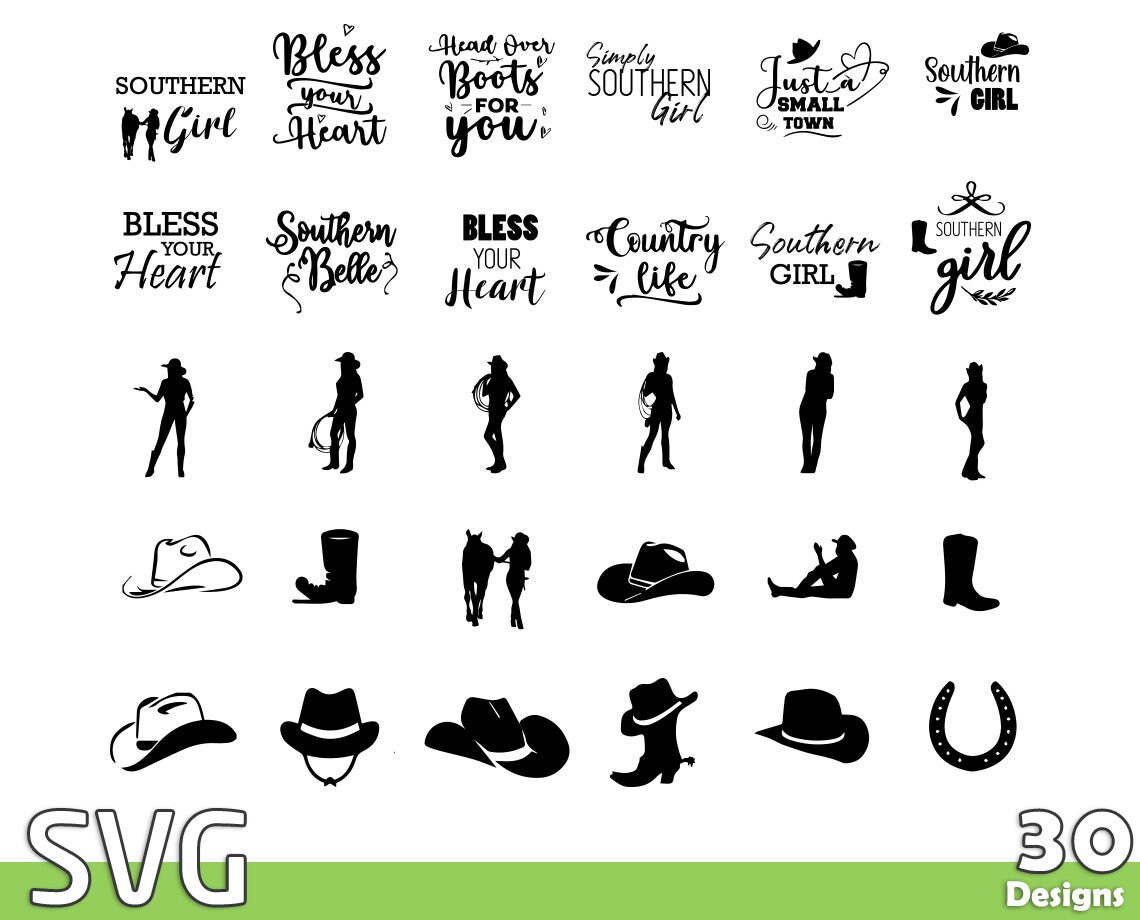 Southern Girl Svg Southern Girl Bundle Svg Files Southern Etsy