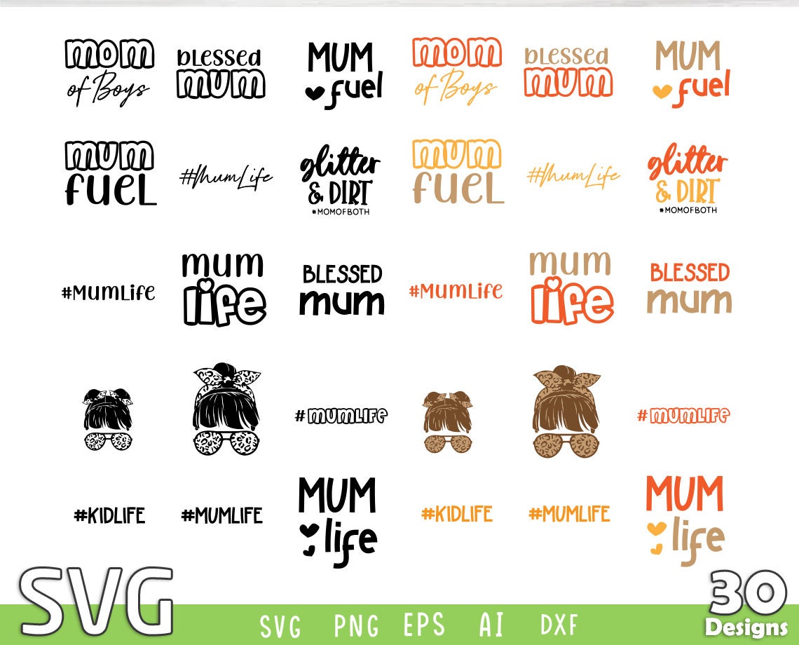 Mum Life SVG Svg Files for Cricut Black Woman Svg Mom - Etsy