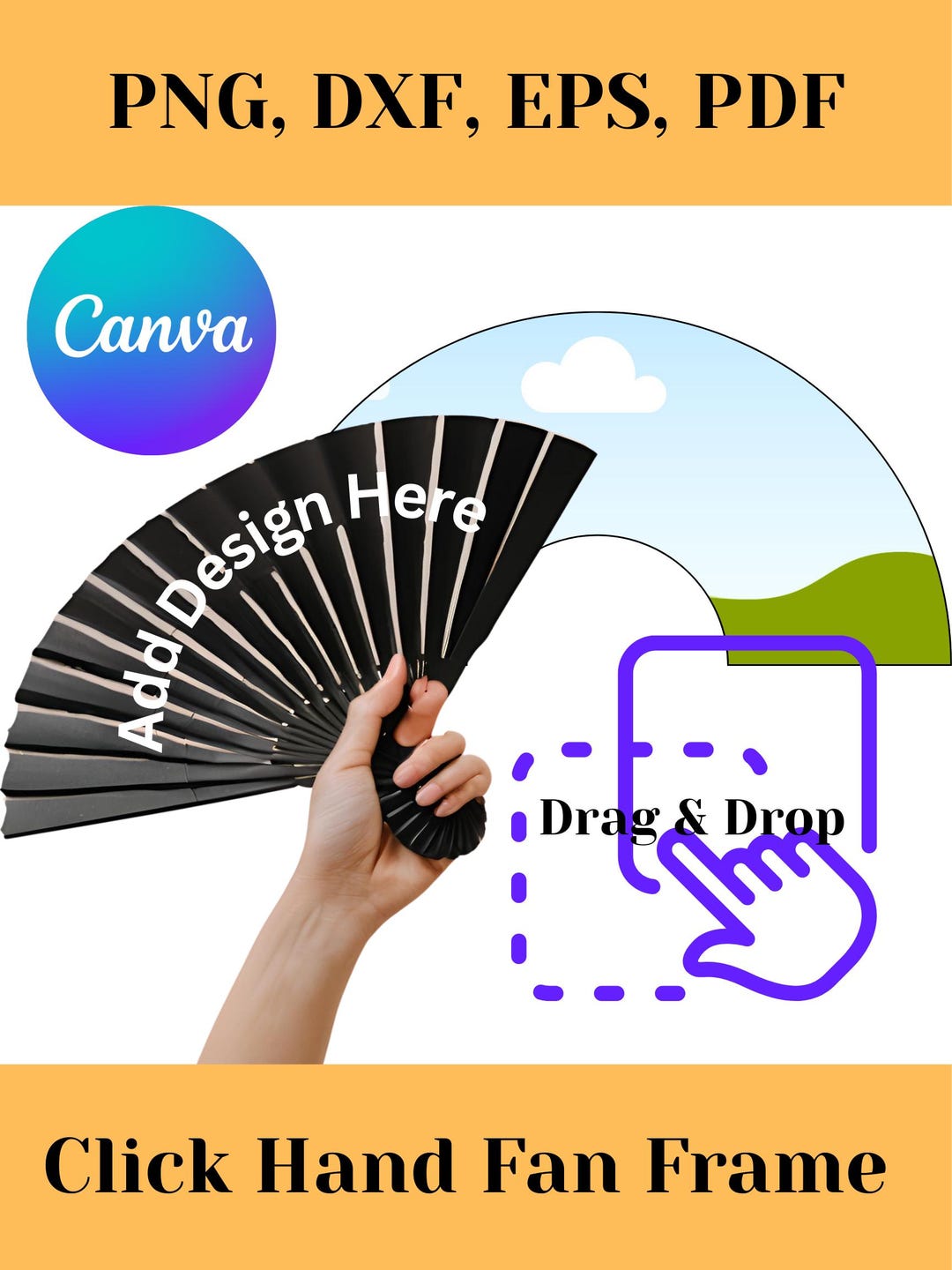 Printable Click Hand Fan Frame Template | DIY Hand Fan Cut File ...