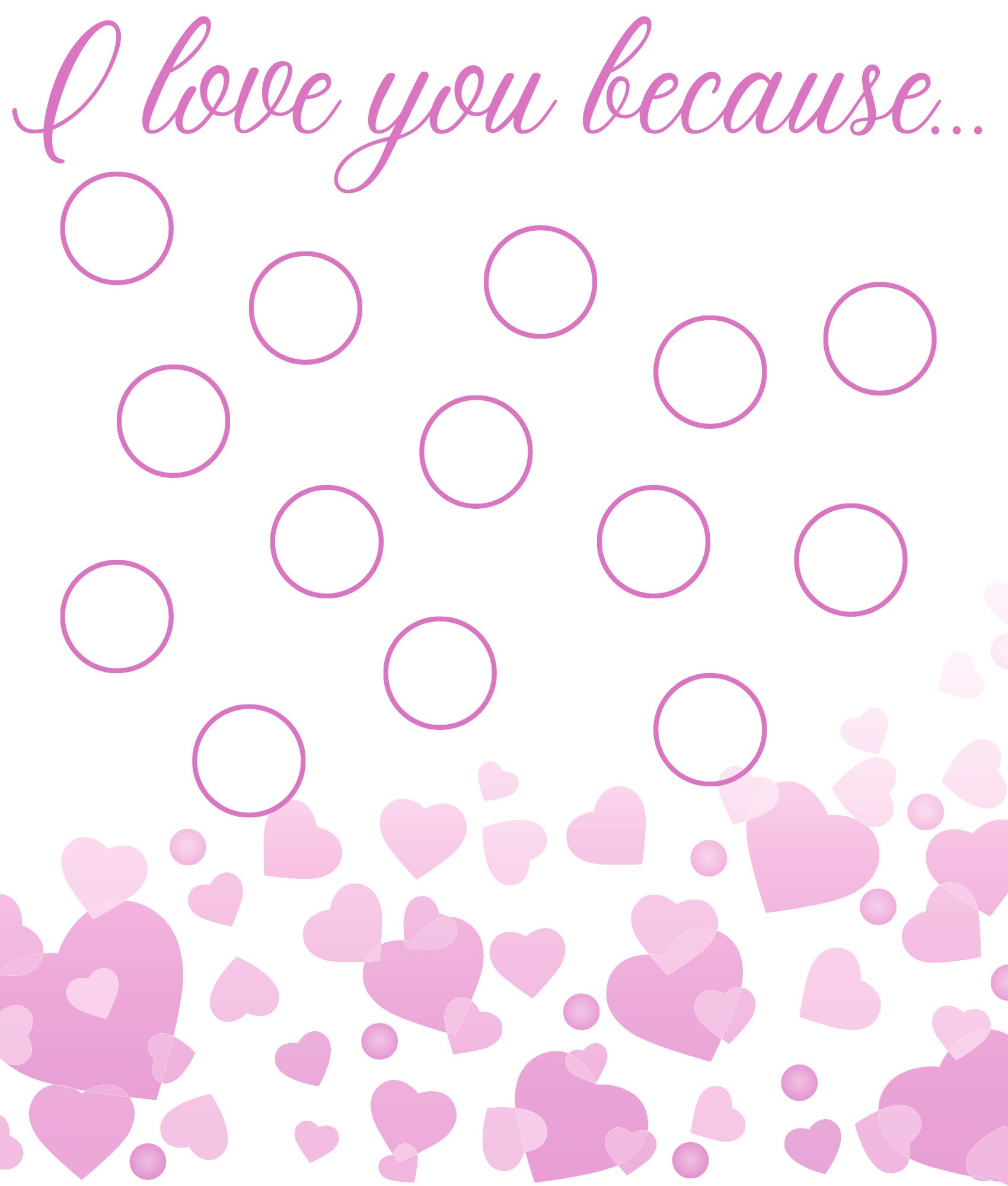 I Love You Because Print Out - Etsy