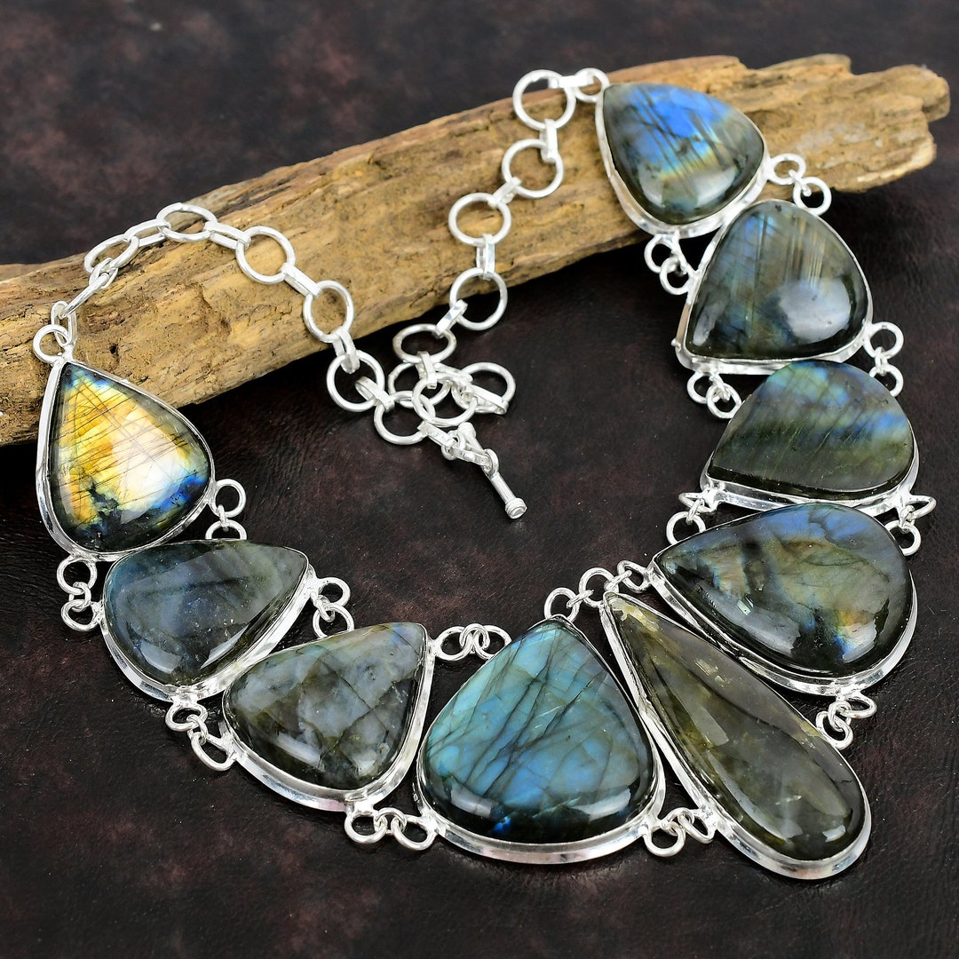 Labradorite Gemstone Handmade / 925 Sterling Silver Necklace / 925 ...