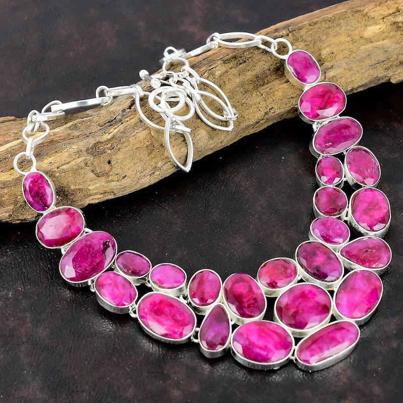 Ruby Necklace - Etsy