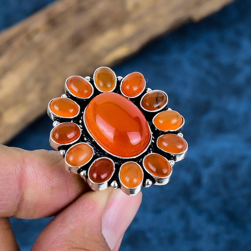 Orange Flower Ring - Etsy