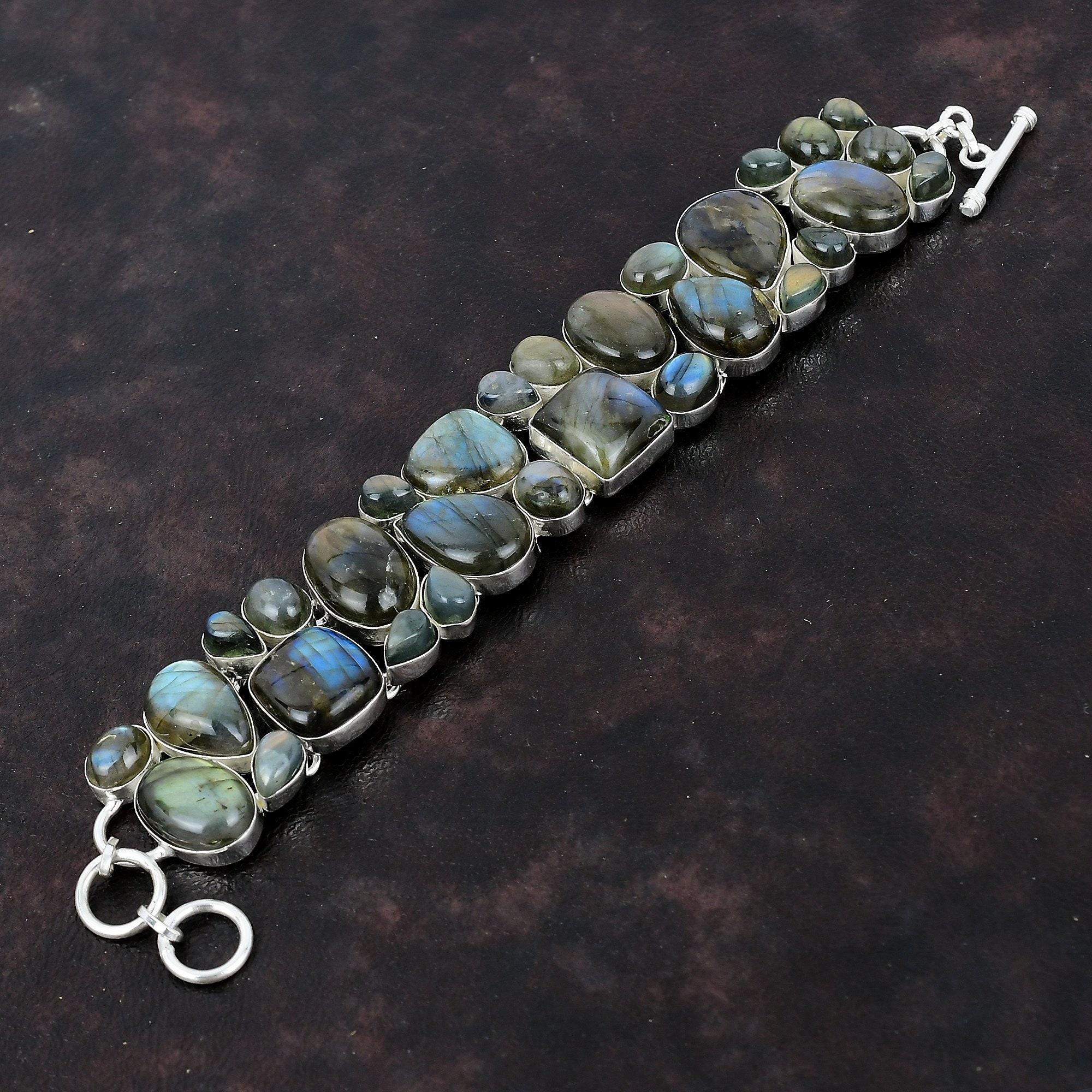 Blue Fire Labradorite Gemstone Handmade 925 Sterling Silver - Etsy