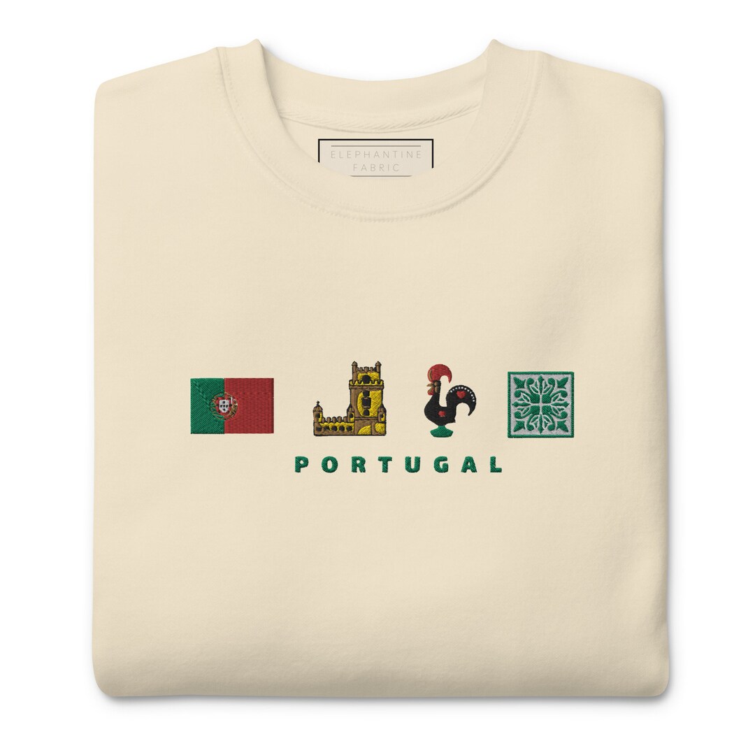 Portugal Embroidered Sweatshirt | Iconic Portuguese Flag, Azulejo Tile ...