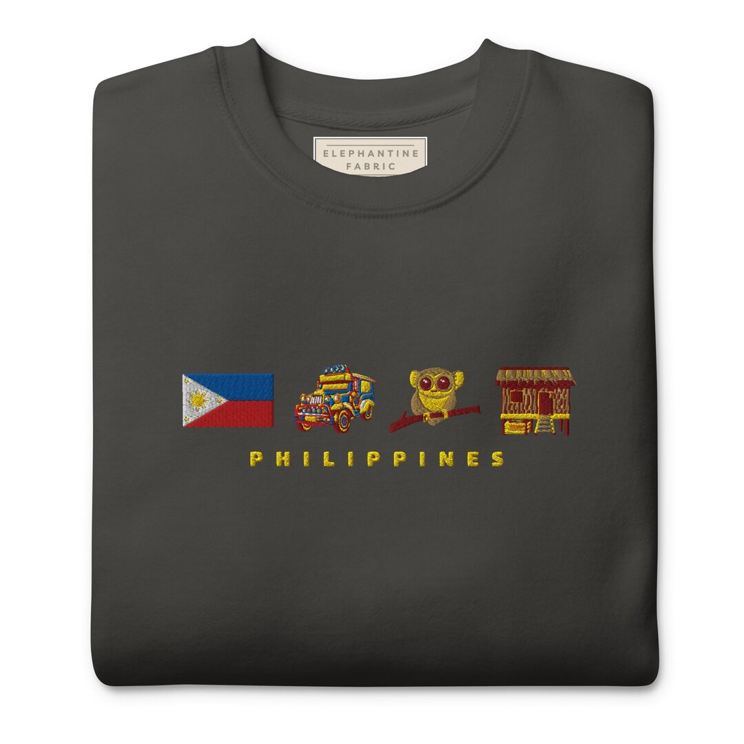 Philippines Embroidered Sweatshirt | Premium Filipino Hoodie With Flag ...