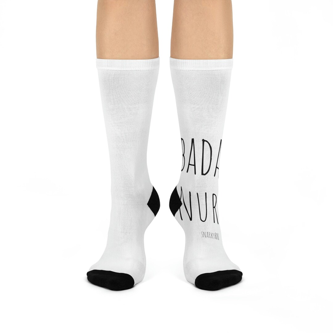 Cushioned Crew Socks Snarky BADASS NURSE Gift Socks Nurse - Etsy