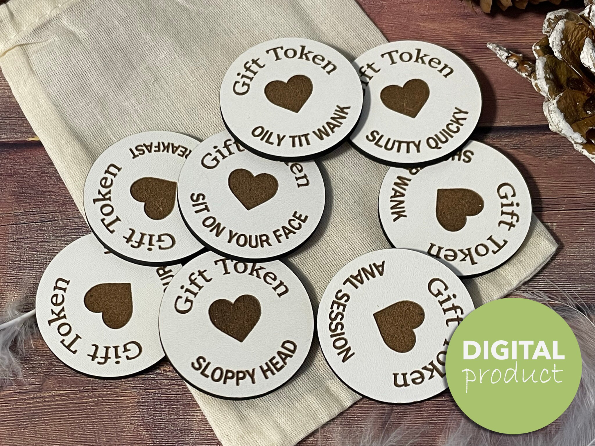 Rude & Naughty Valentines Day Tokens, Blowjob, Date Night, Tit Wank ...