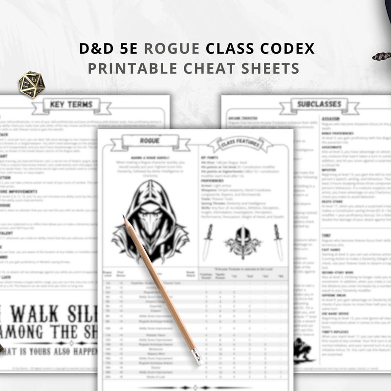 Dnd Ref Sheets - Etsy