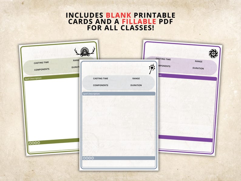 Complete Dnd 5e Spell Cards: All Classes, 884 Spells (digital Download ...