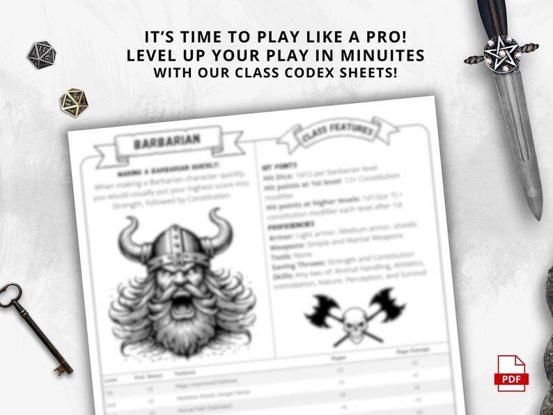 Dnd 5e Barbarian Cheat Sheet: Character Creation Guide (PDF Download ...