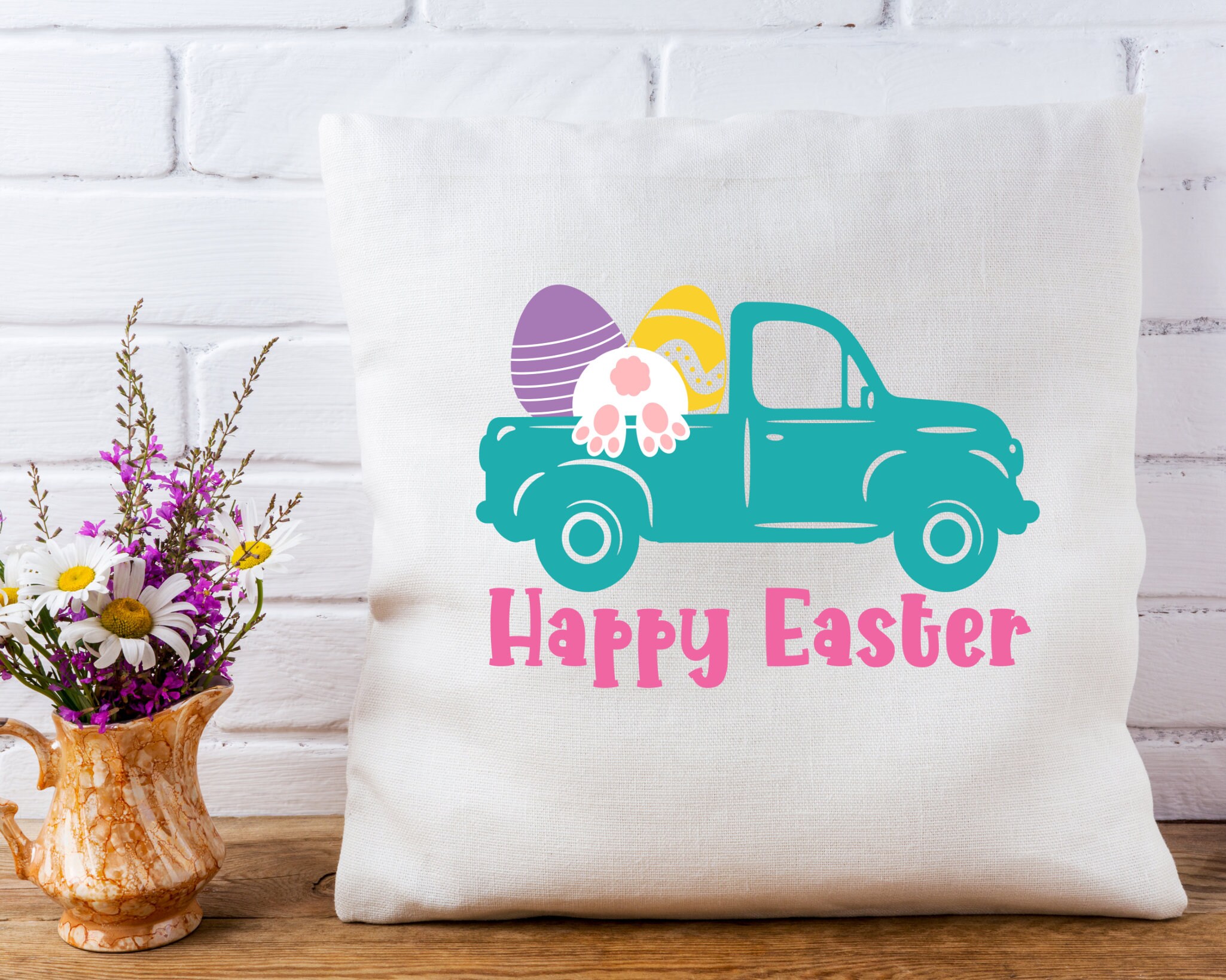 Easter Truck Svg, Easter Truck With Bunny Svg, Vintage Truck Svg, , Png ...