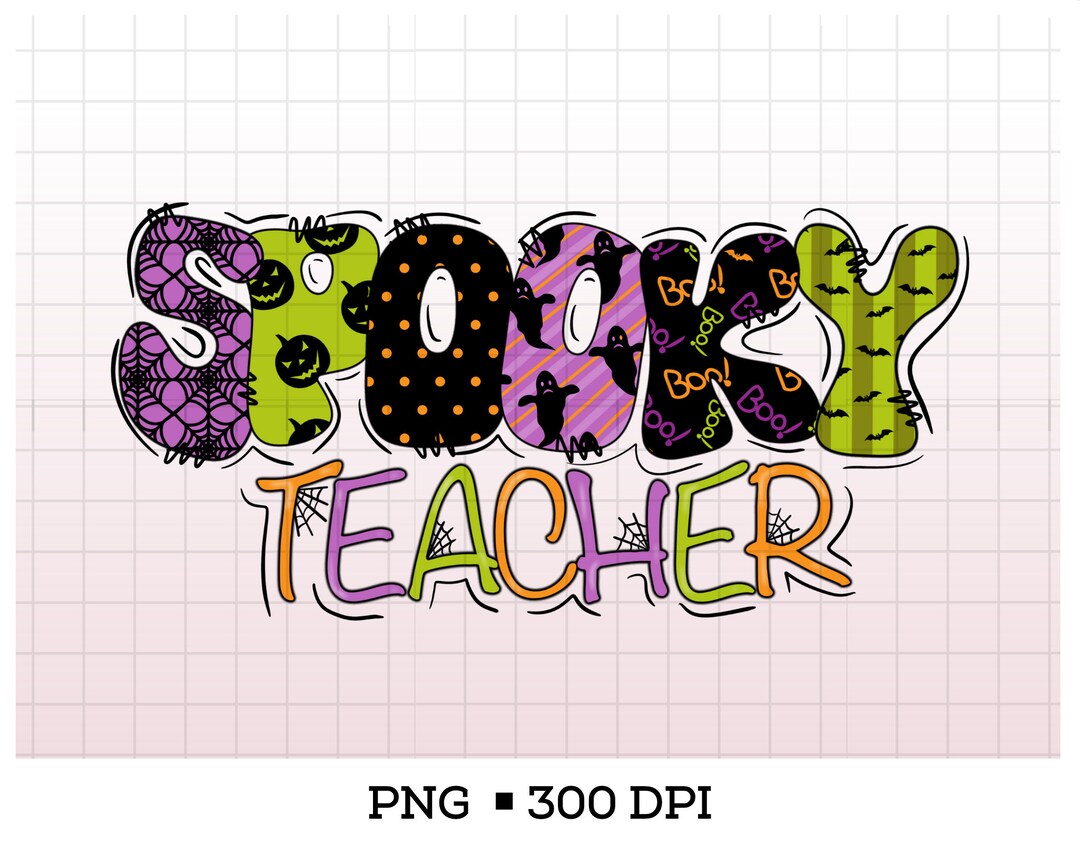 Spooky Teacher Halloween PNG, Sublimation Png, Teacher Png, Tshirt ...