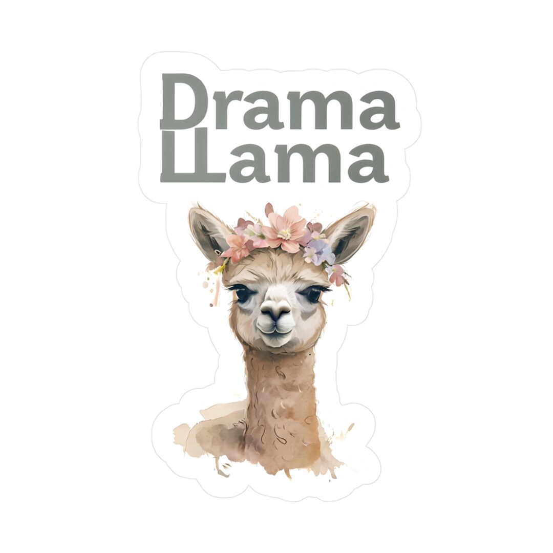 Whimsical Drama Llama Vinyl Decals - Fun Home Decor, Laptop Stickers ...