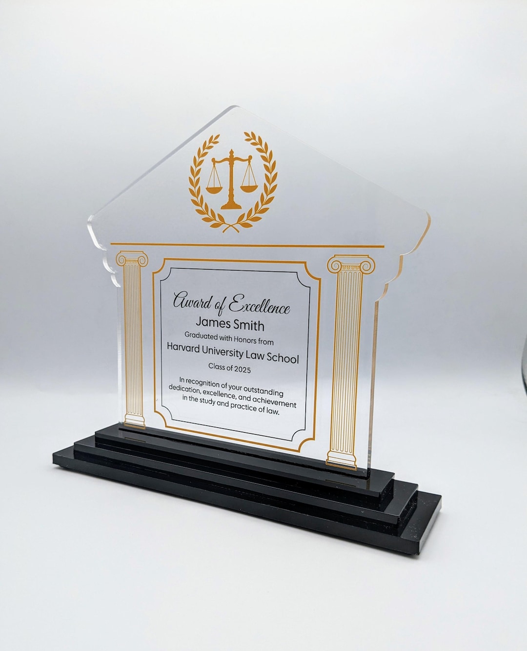 Personalized Law School Graduation Award – Scales of Justice Trophy ...
