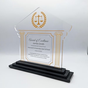 Personalized Law School Graduation Award – Scales of Justice Trophy ...