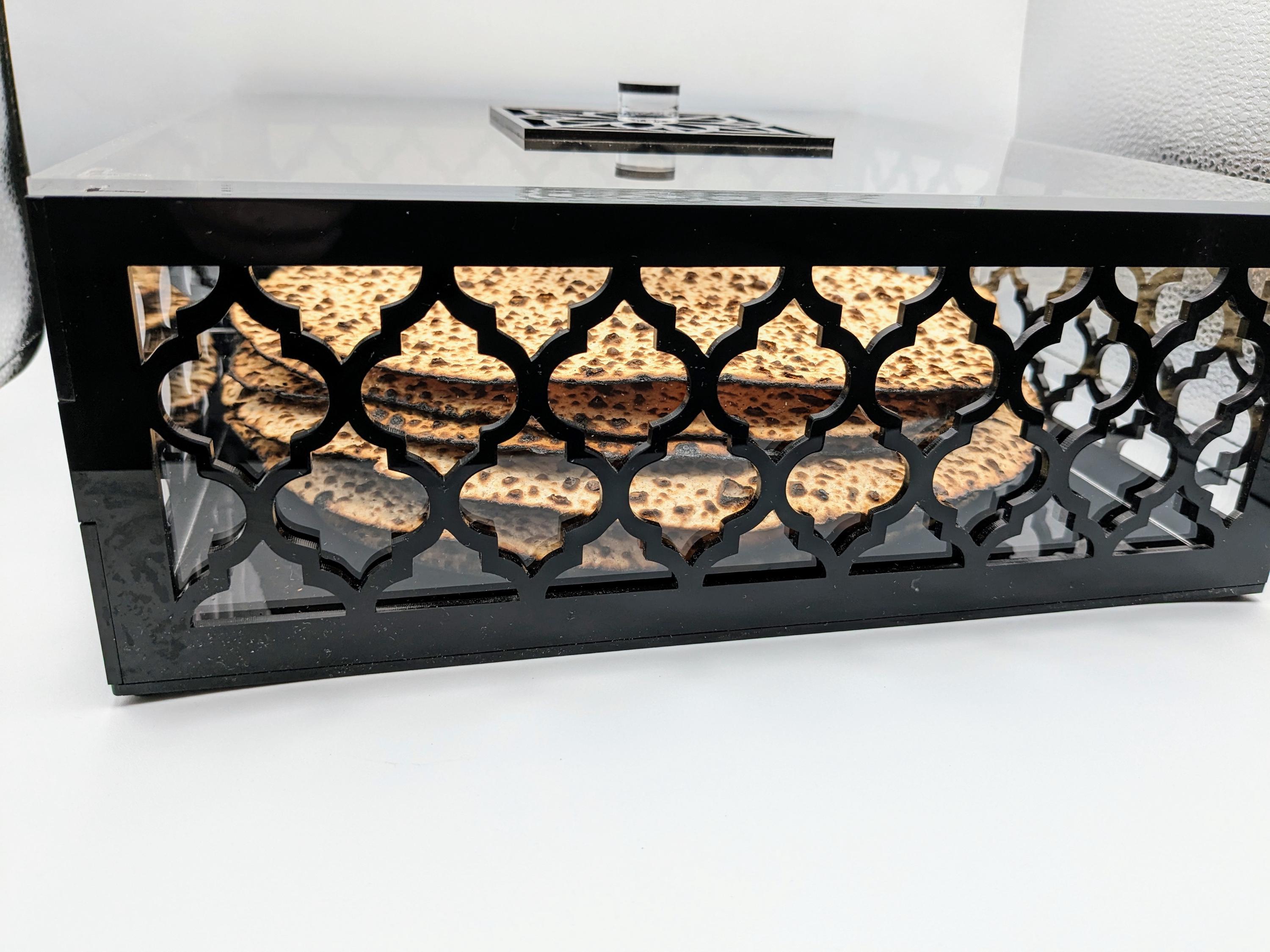 Elegant Shmurah Matzah Box - for Round and Square Matzah - Moroccan ...