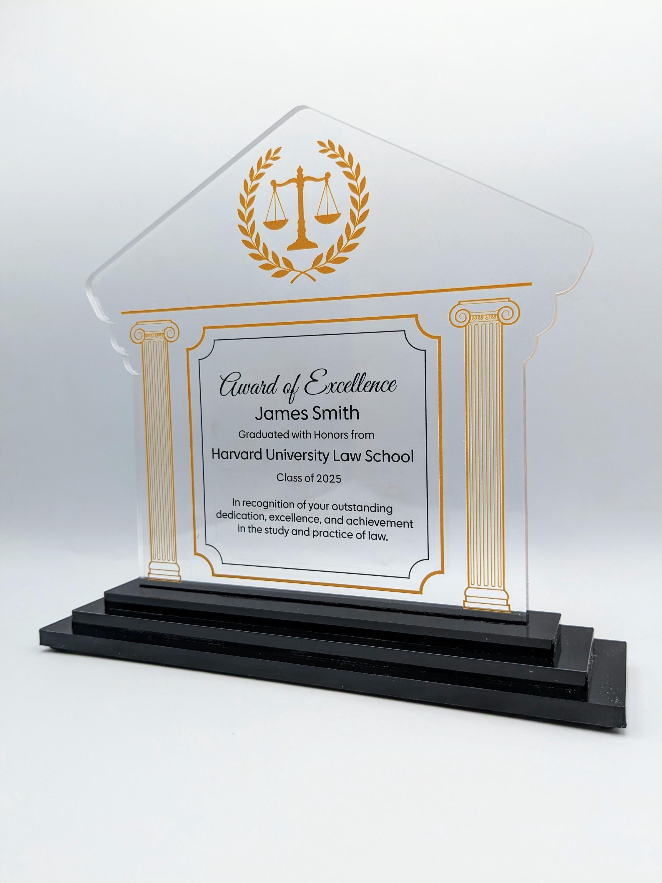 Personalized Law School Graduation Award – Scales of Justice Trophy ...