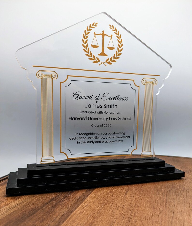 Personalized Law School Graduation Award – Scales of Justice Trophy ...
