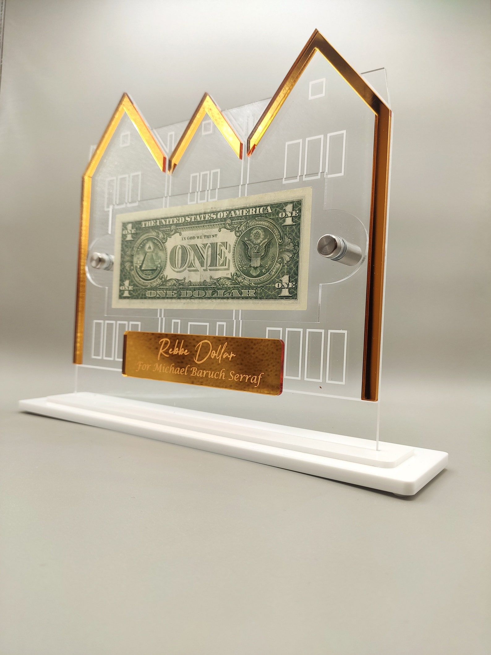 770 Rebbe Dollar Display - Personalized - Silver With Black Base - Etsy