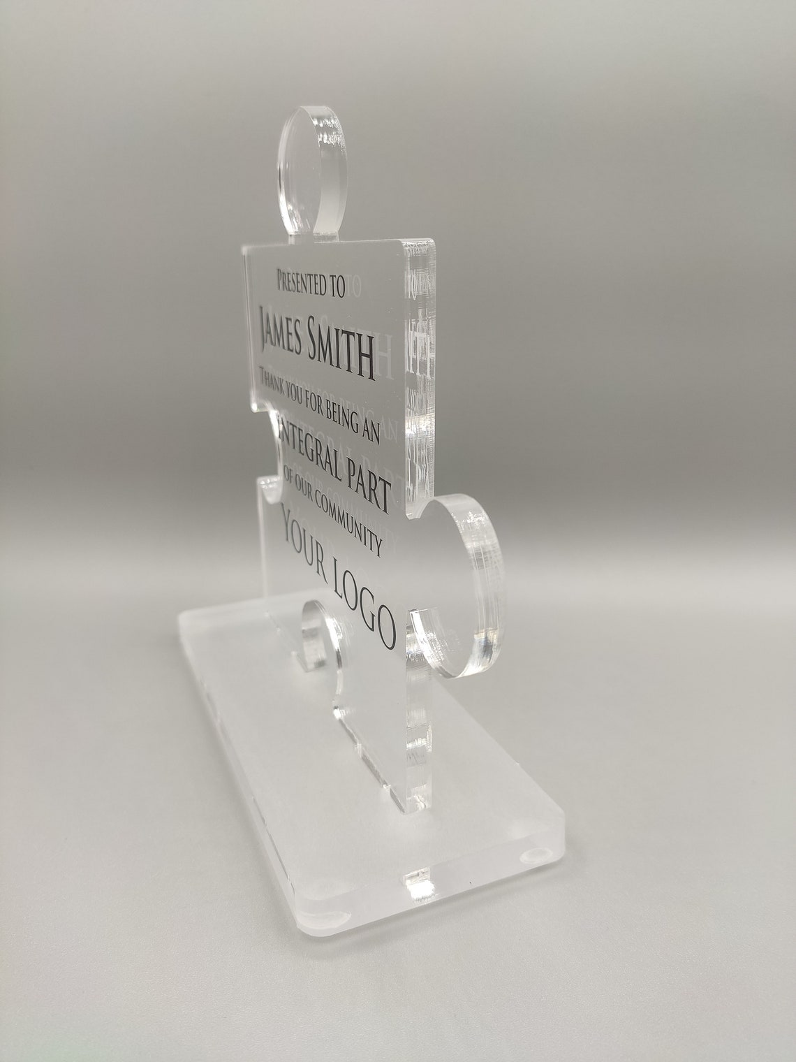 Personalized Acrylic Award – Puzzle Piece Shape – Perfect for ...