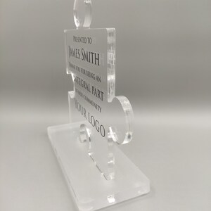 Personalized Acrylic Award – Puzzle Piece Shape – Perfect for ...
