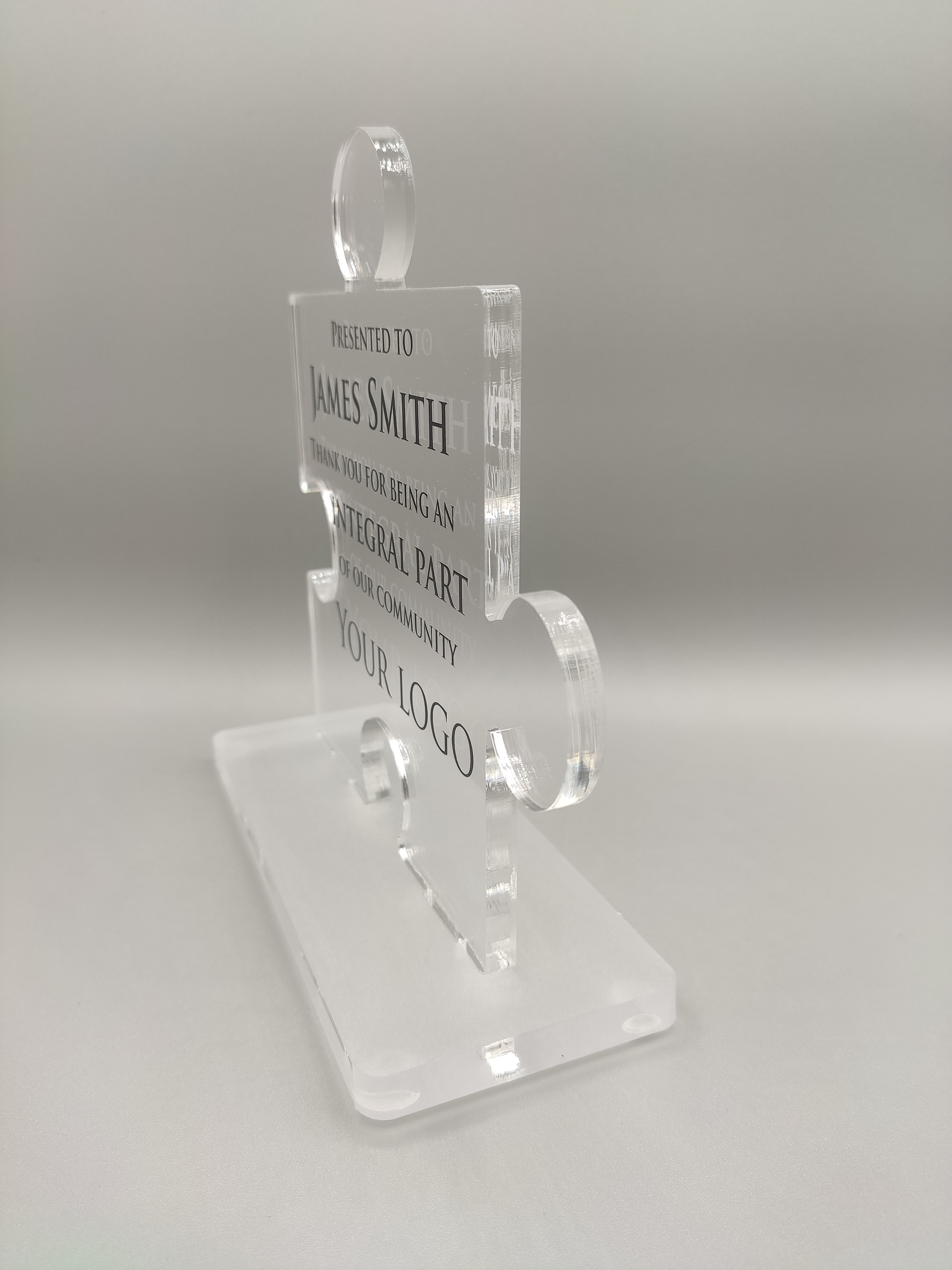 Personalized Acrylic Award – Puzzle Piece Shape – Perfect for ...