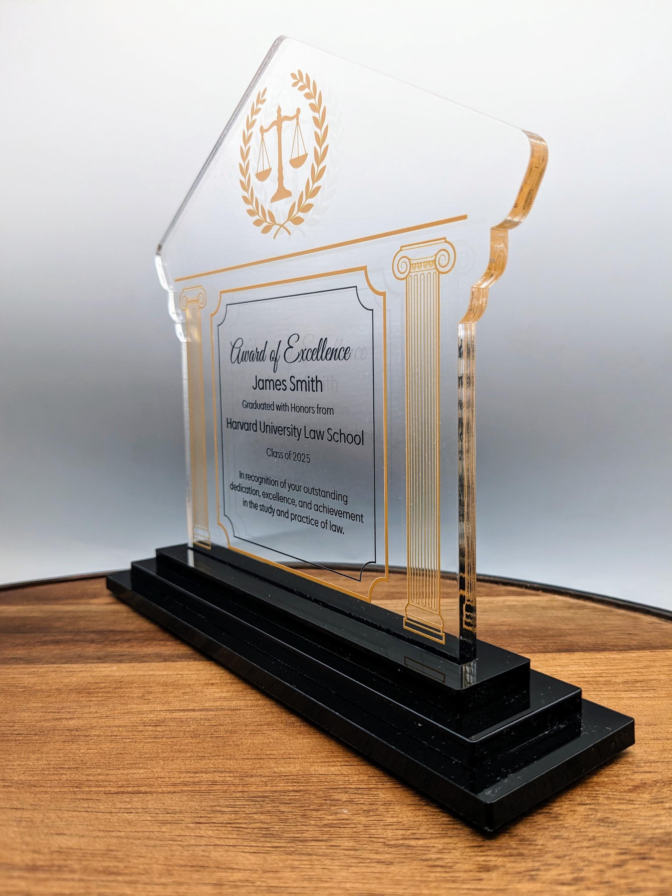 Personalized Law School Graduation Award – Scales of Justice Trophy ...