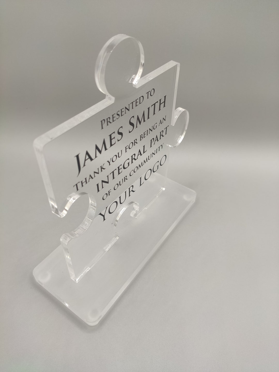 Personalized Acrylic Award – Puzzle Piece Shape – Perfect for ...