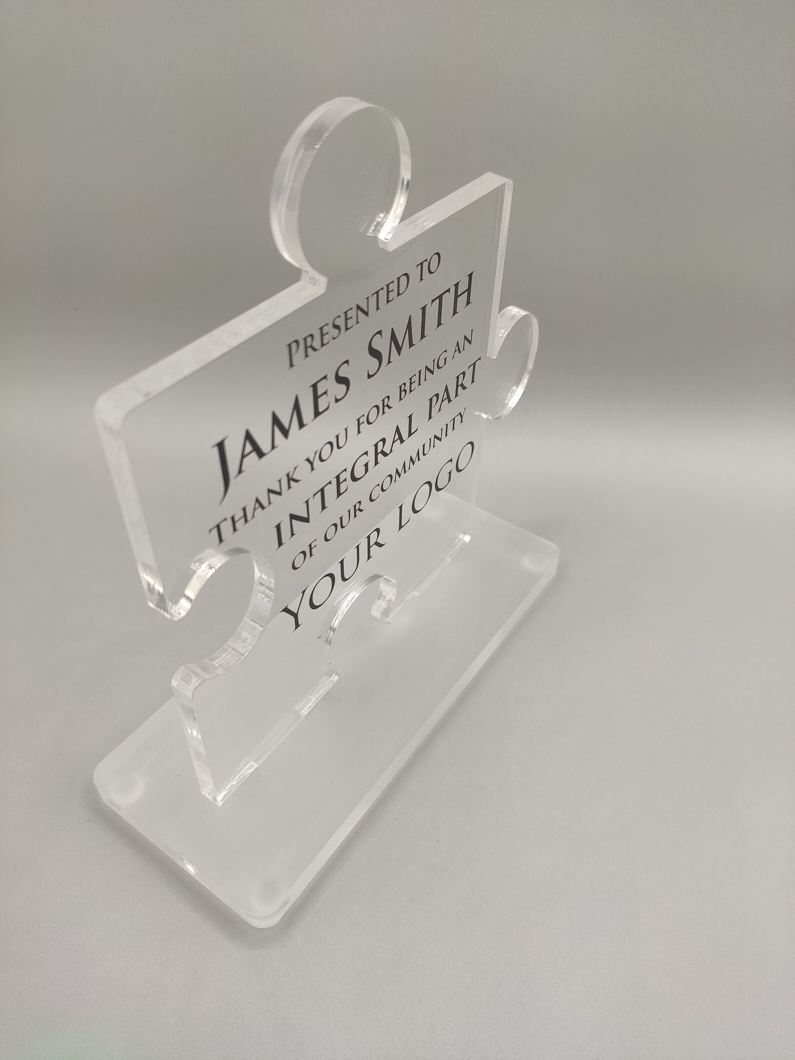 Personalized Acrylic Award – Puzzle Piece Shape – Perfect for ...