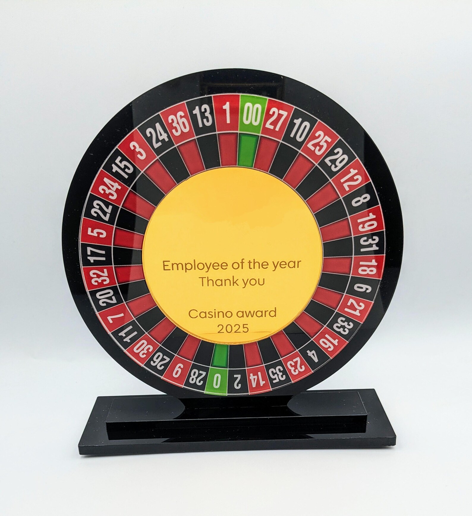 Personalized Roulette Award – Custom Casino Trophy | Casino Night Gift ...